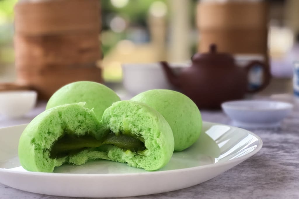 Red Bean Pau & Kaya Pau Combo - Hilltown Halal Dim Sum