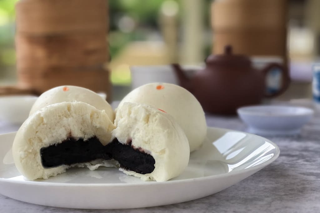 Red Bean Pau - Hilltown Halal Dim Sum