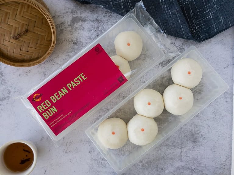 Red Bean Pau - Hilltown Halal Dim Sum