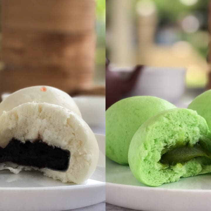 Red Bean Pau & Kaya Pau Combo - Hilltown Halal Dim Sum