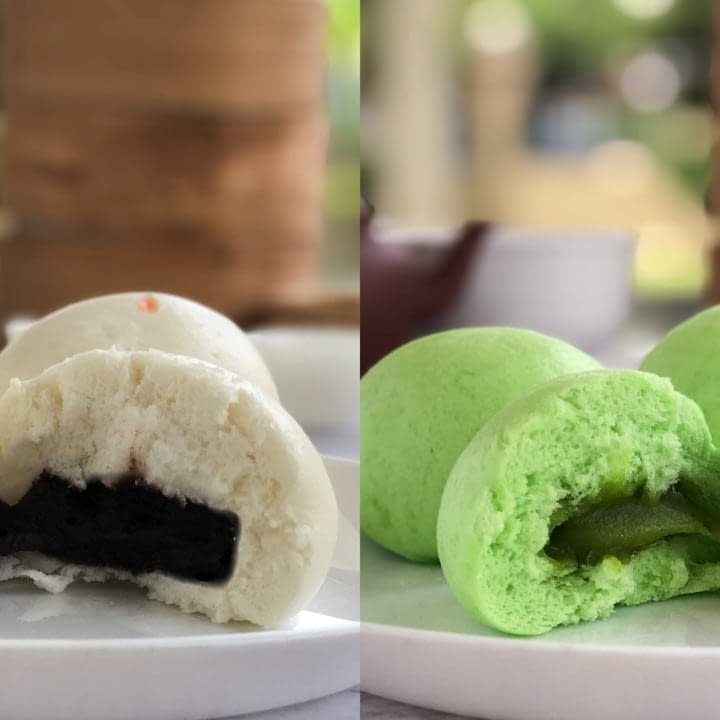 Red Bean Pau & Kaya Pau Combo - Hilltown Halal Dim Sum
